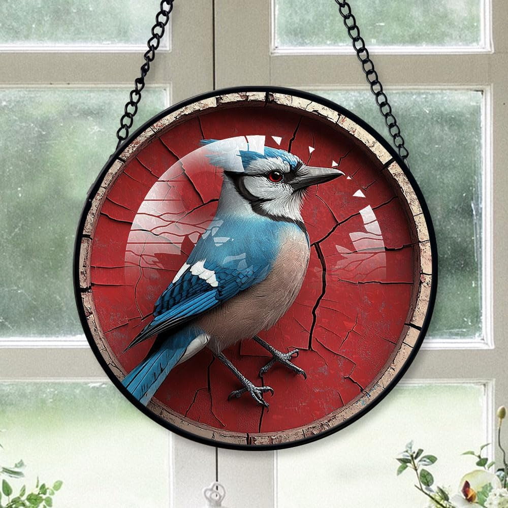 Personalized Blue Bird Suncatcher Stained Glass Suncatchers, Blue Bird ...