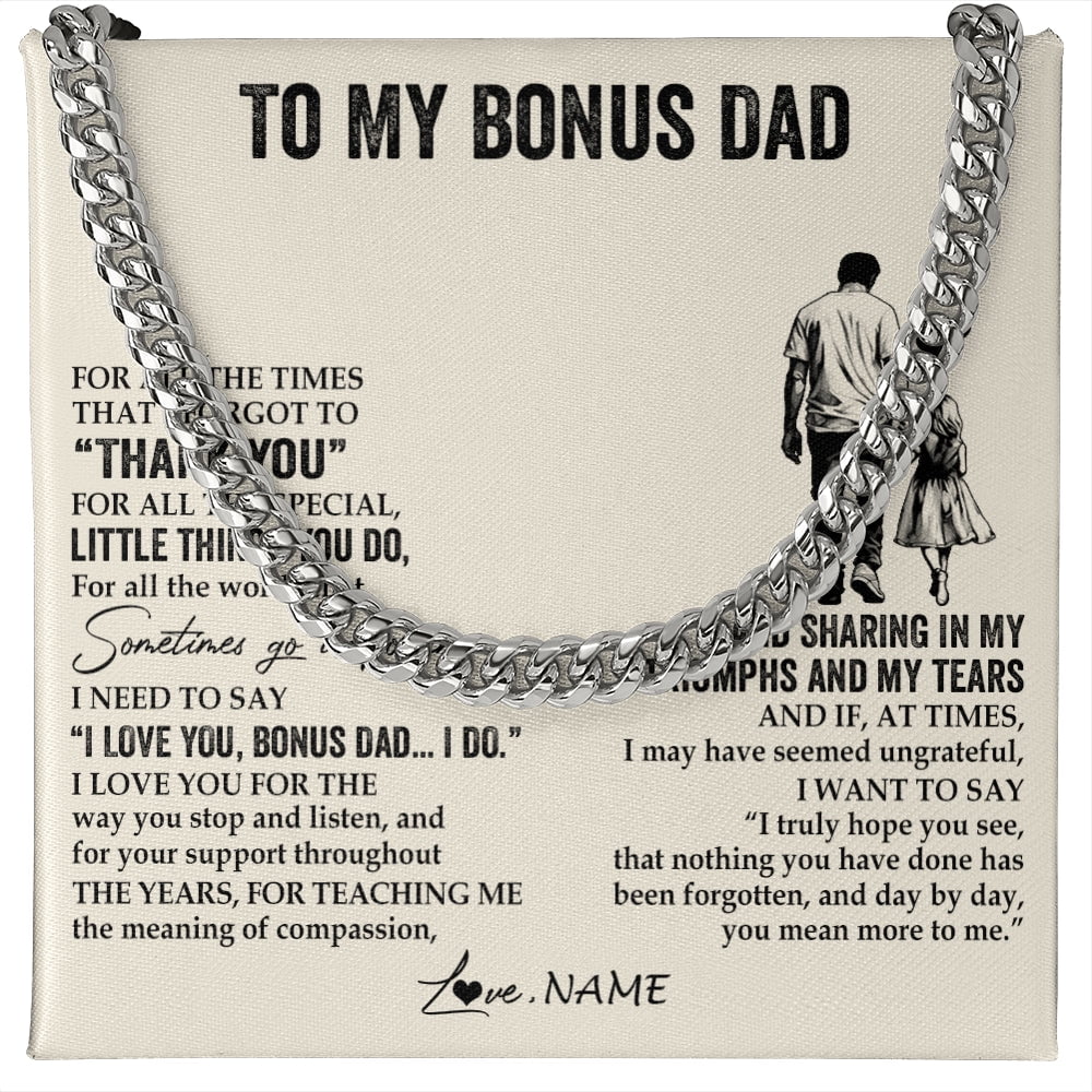 Personalized To My Bonus Dad Necklace From Stepdaughter For All The ...