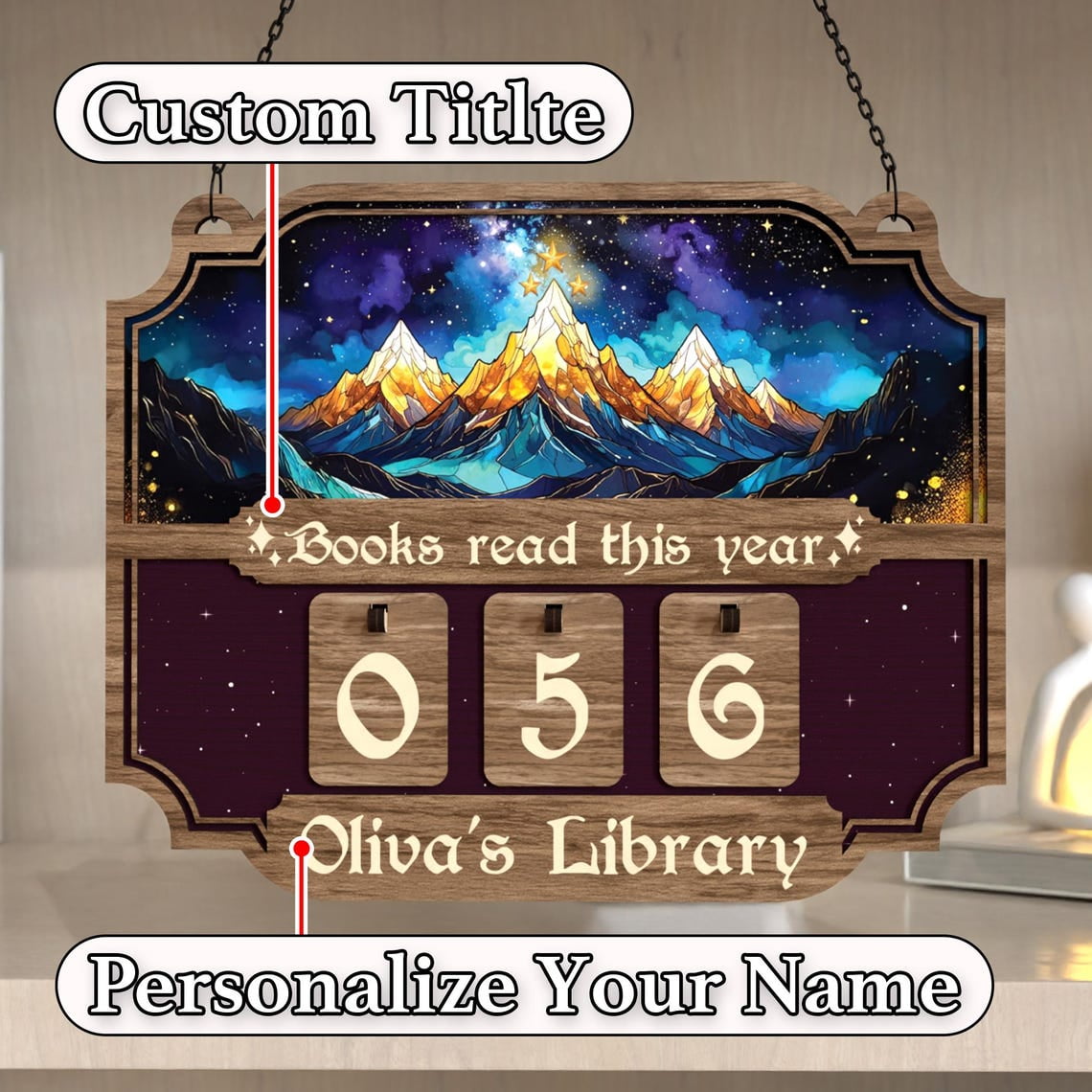 Personalized Books Read Tracker Wooden Sign, Custom Night Court Reading ...