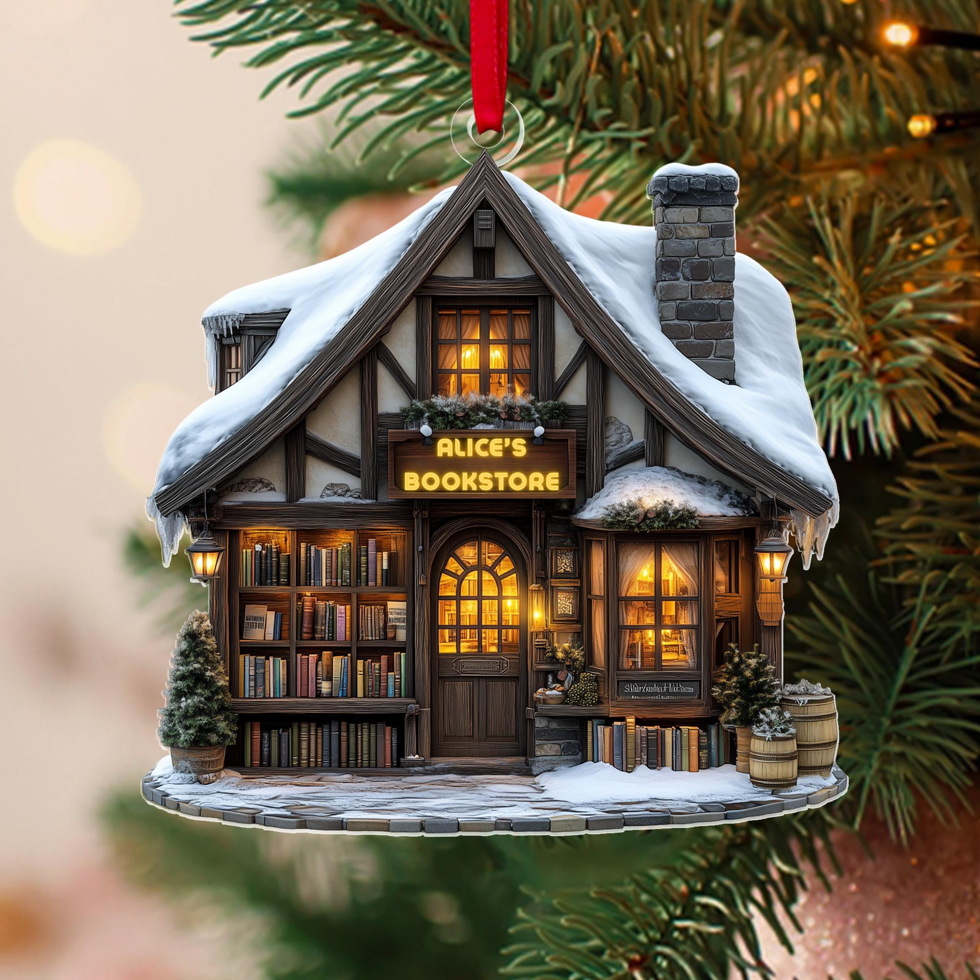 Personalized Bookstore 2D Flat Acrylic Ornament 2025 + Book Lover ...