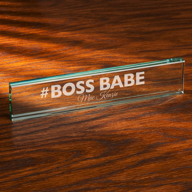 Personalized Boss Babe Jade Glass Name Plate - Walmart.com