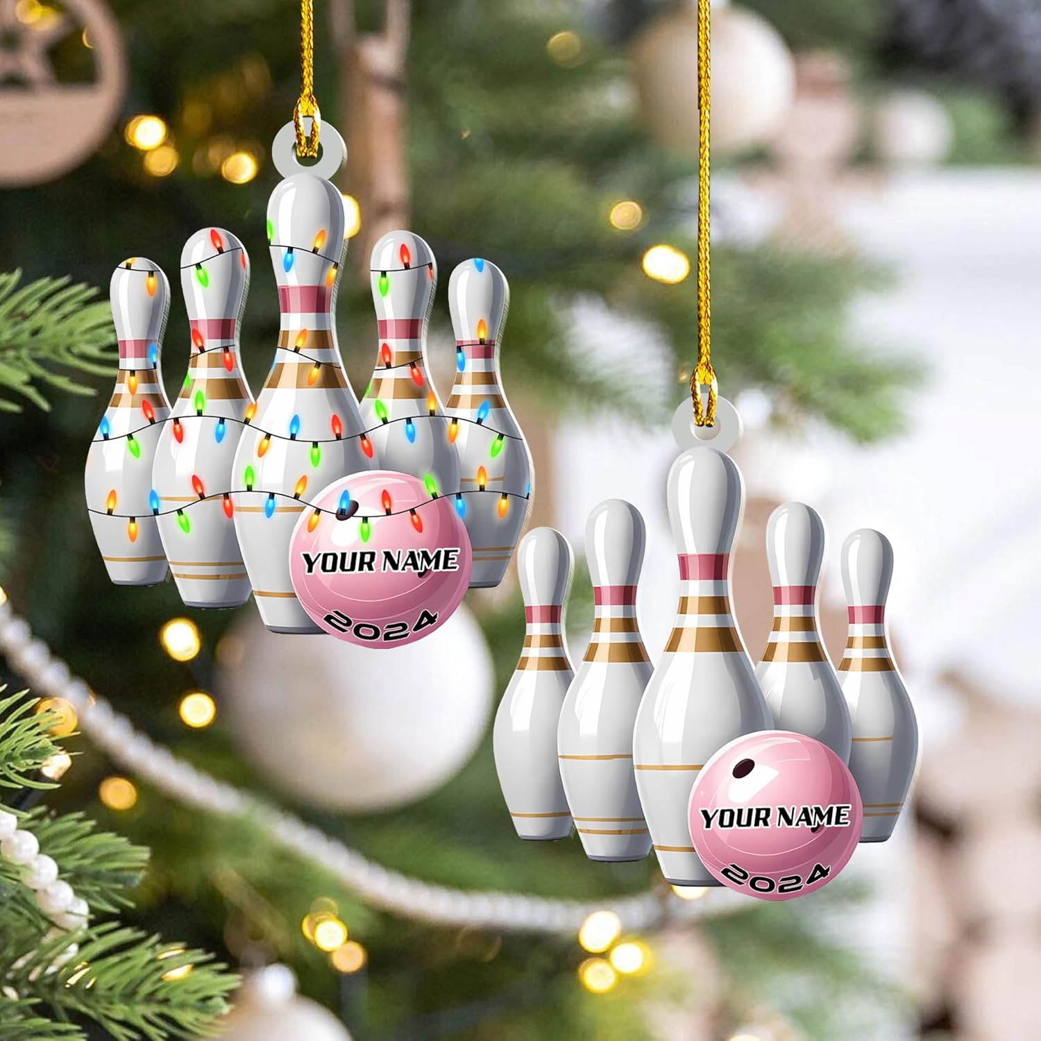 Personalized Bowling Christmas Ornaments 2024, Bowling Ball Ornament ...