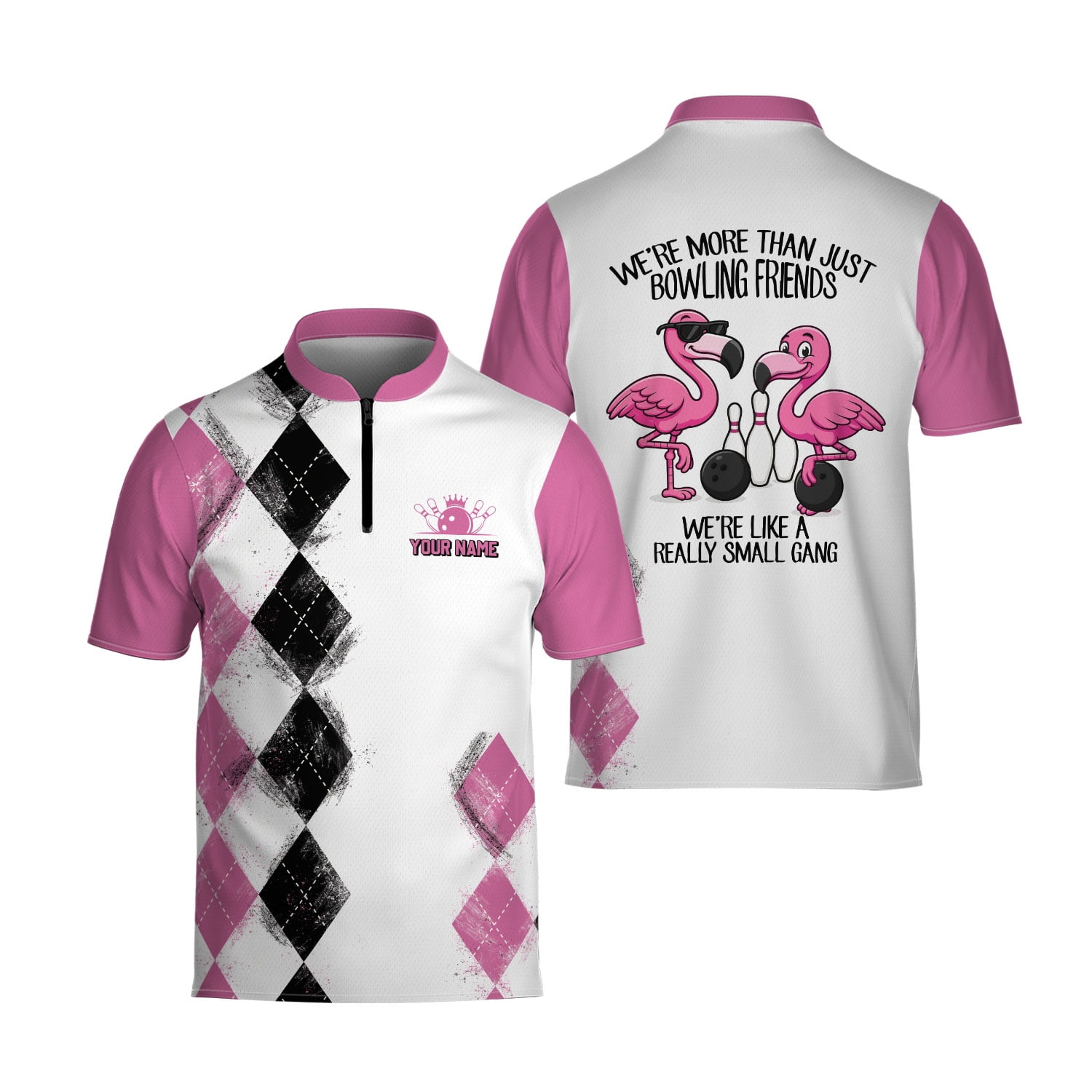 Personalized Bowling Jersey Flamingo Funny Bowling Shirt for Team 1/4 ...