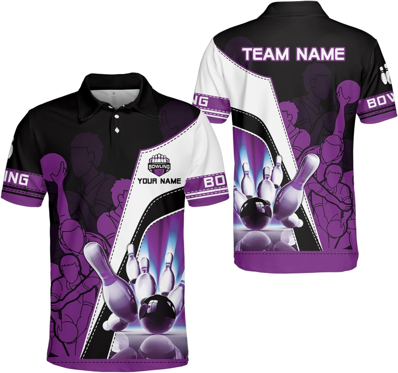 Personalized Bowling Polo Shirts 3D Custom Bowling Polo Shirt Bowling ...