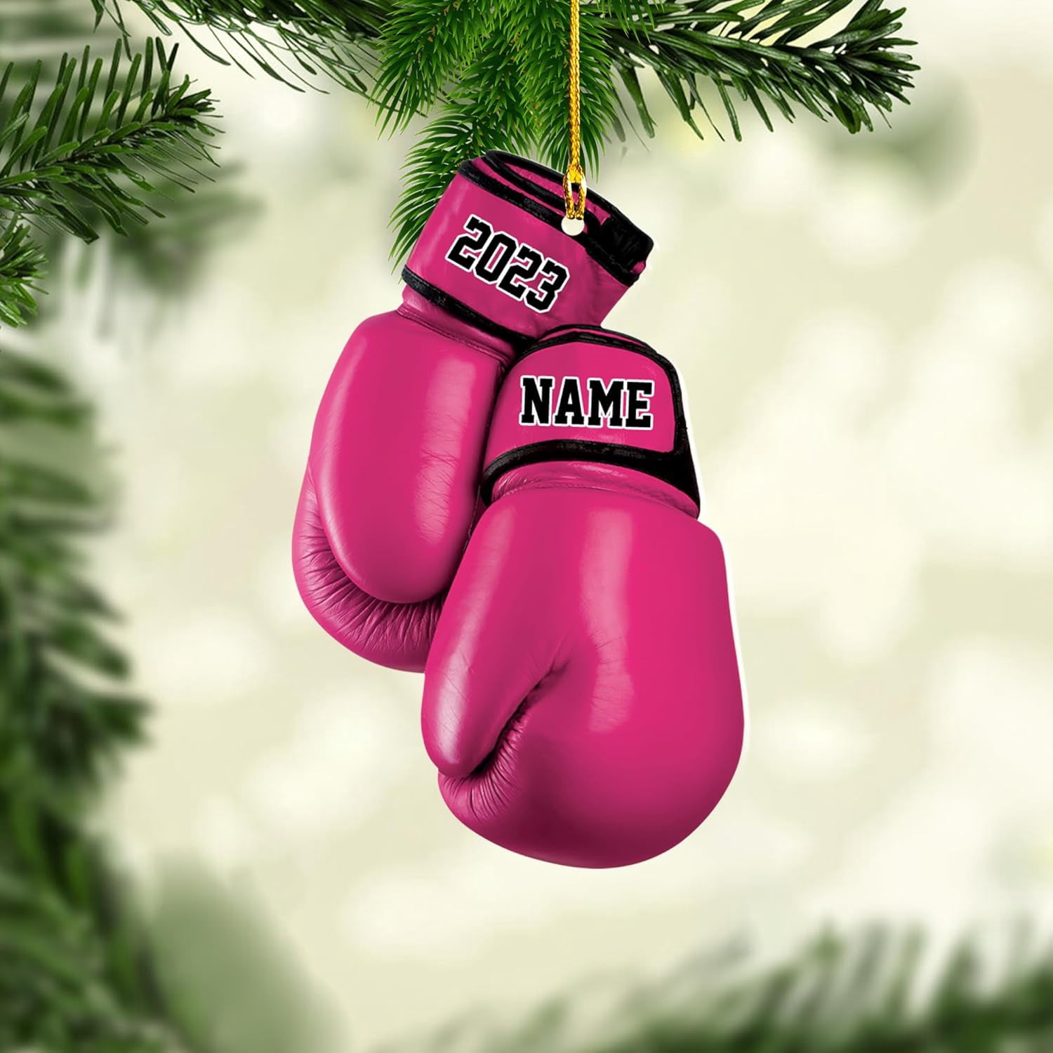 Personalized Boxing Ornament, Boxing Gloves Christmas Light Ornament ...