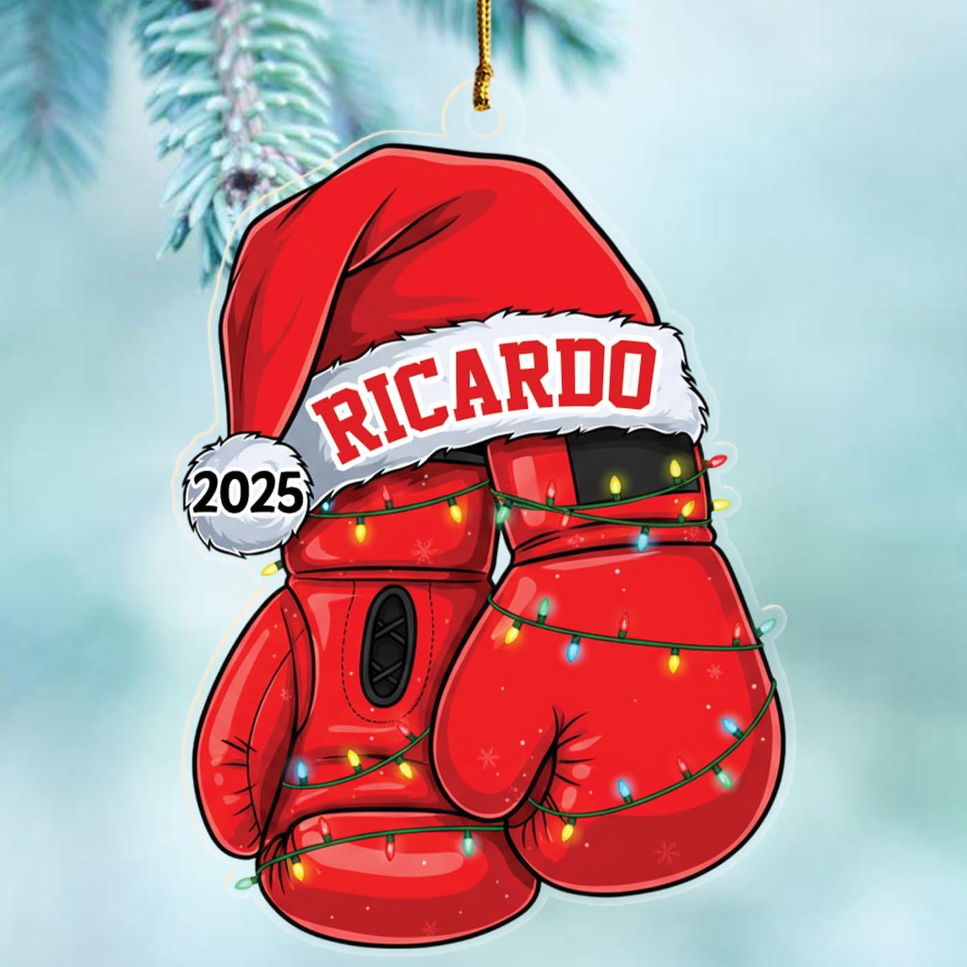 Personalized Boxing Player Team Ornament Xmas 2025, Boxing Gloves ...