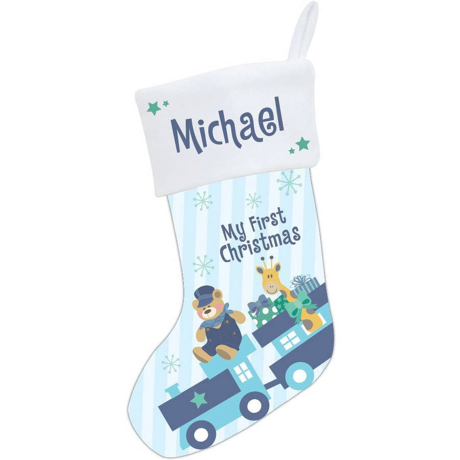 Personalized Boy's My First Christmas Stocking - Walmart.com