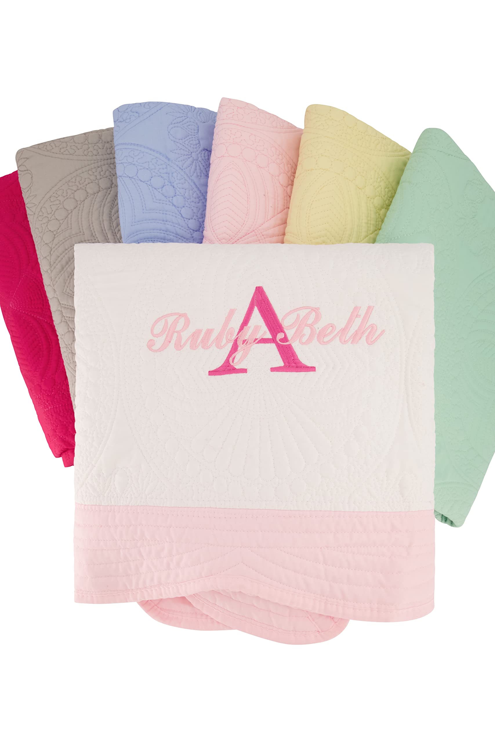 Personalized Boys and Girls Baby Blankets- Super Cozy Cotton Quilt Wrap ...