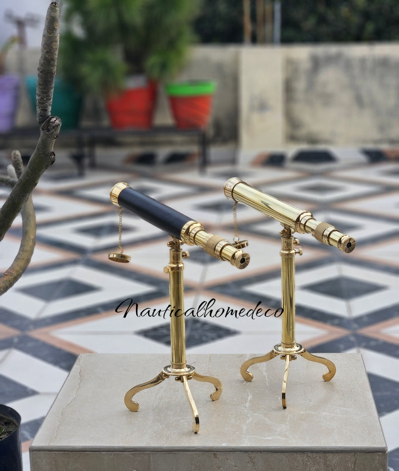 Personalized Brass Telescope with Elegant Tripod Stand: Handcrafted ...