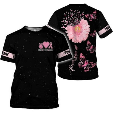 Colevkie Women’s Pink Ribbon Breast Cancer Survivor T-shirt Breast Cancer Awareness T-shirt ...