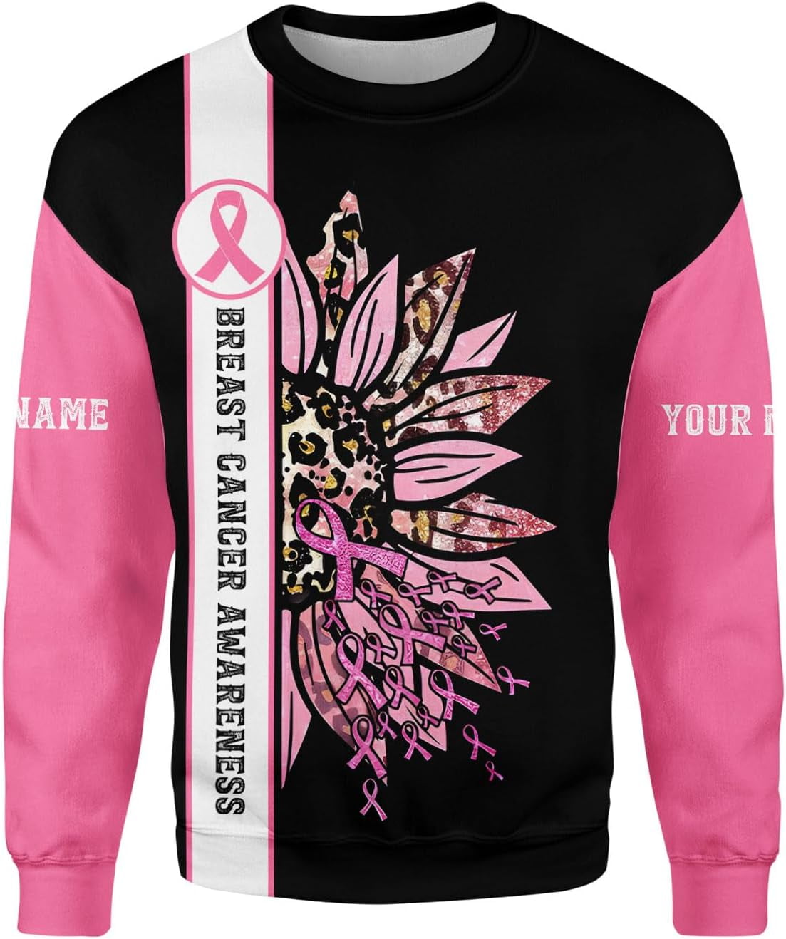 Personalized Breast Cancer Hoodie 3D, Pink Ribbon Awareness Sweatshirt ...