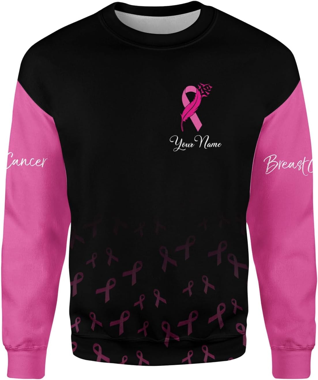 Personalized Breast Cancer Hoodie 3D, Pink Ribbon Awareness Sweatshirt ...