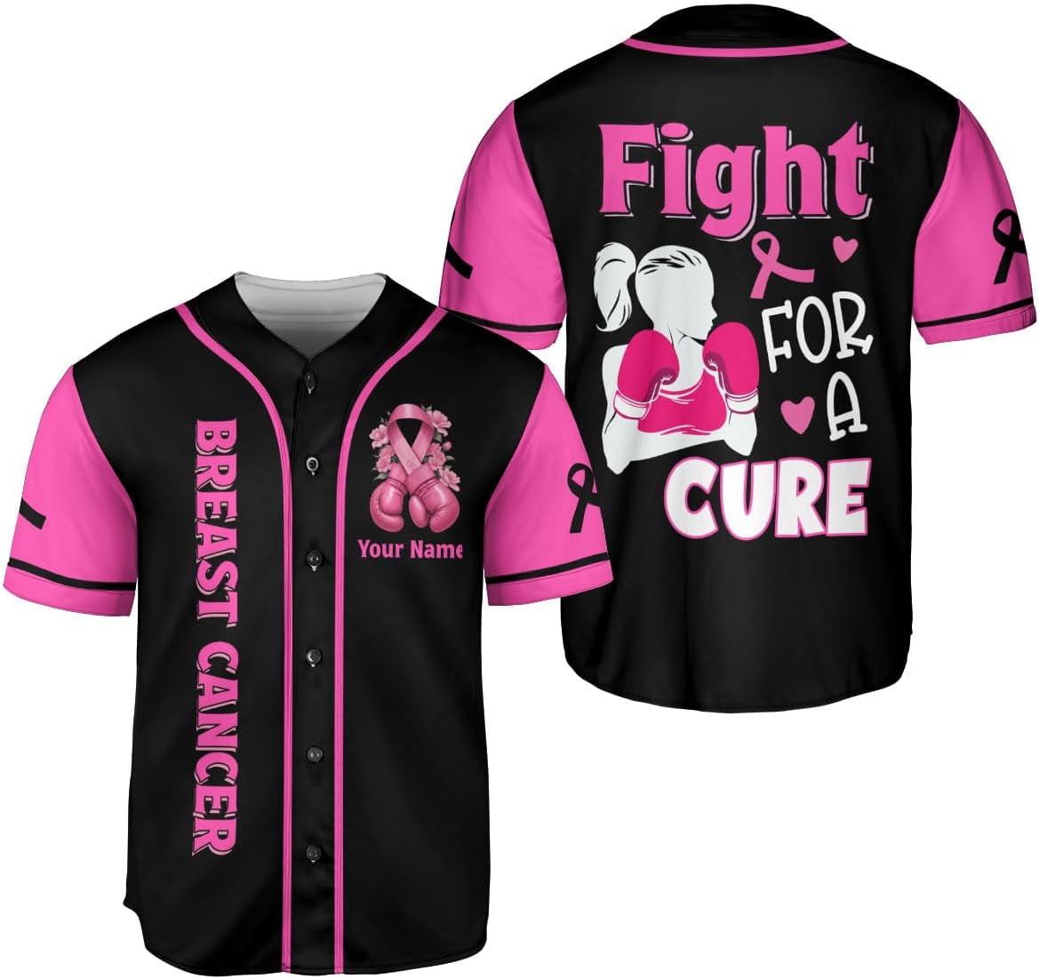 Personalized Breast Cancer Jersey, Pink Ribbon Awareness Soccer Shirt ...