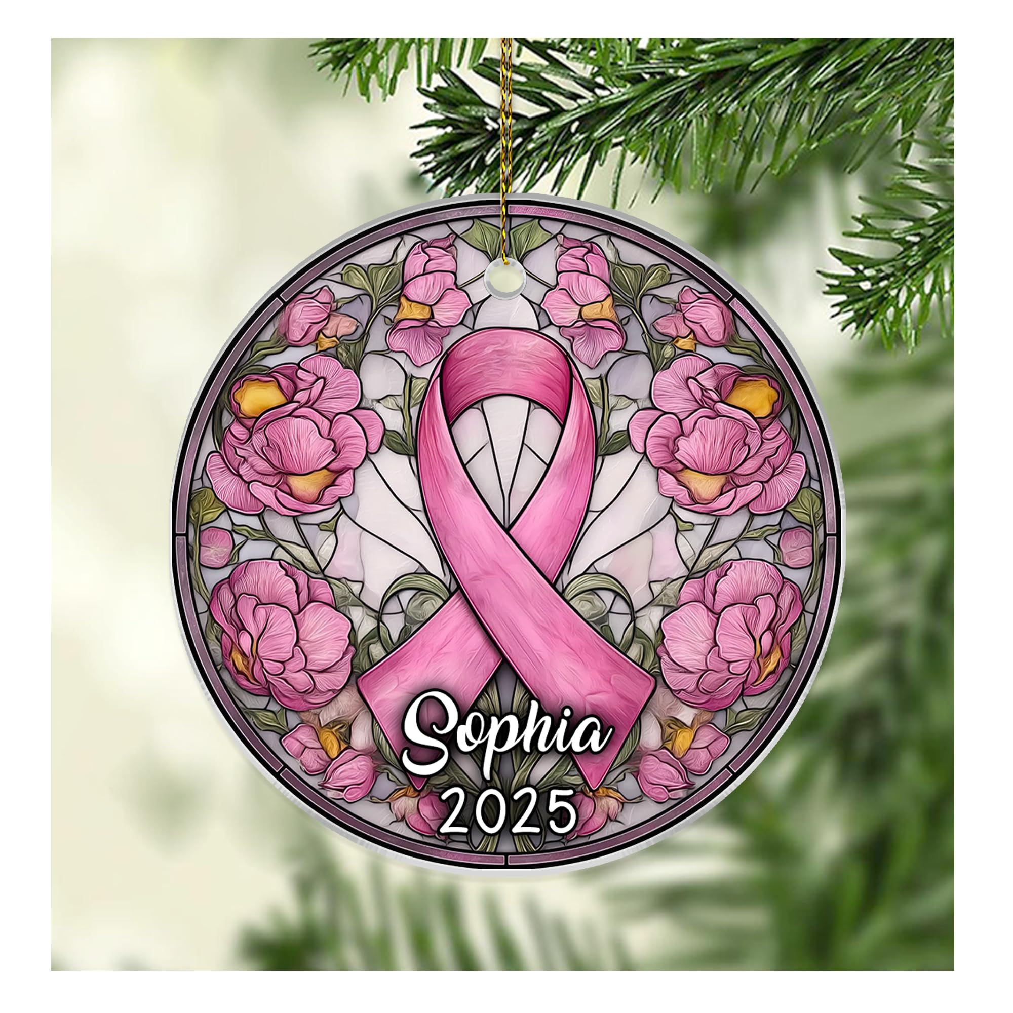 Personalized Breast Cancer Ornament - Breast Cancer Gifts for Women ...