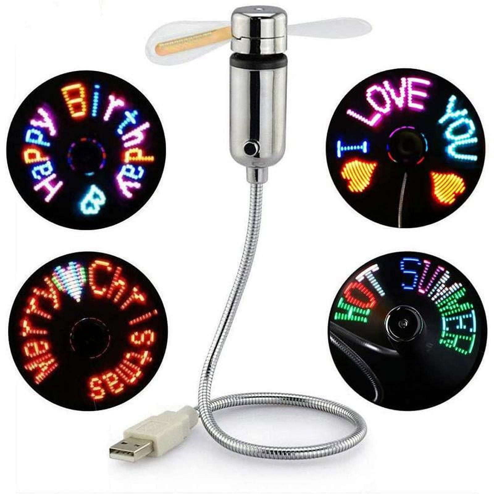 Personalized Breeze: Programmable LED Message USB Fan with Flexible ...