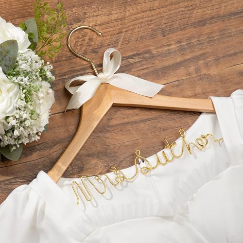 Personalized Bride Hanger for Wedding Dress, Custom Wooden Mrs Wedding ...