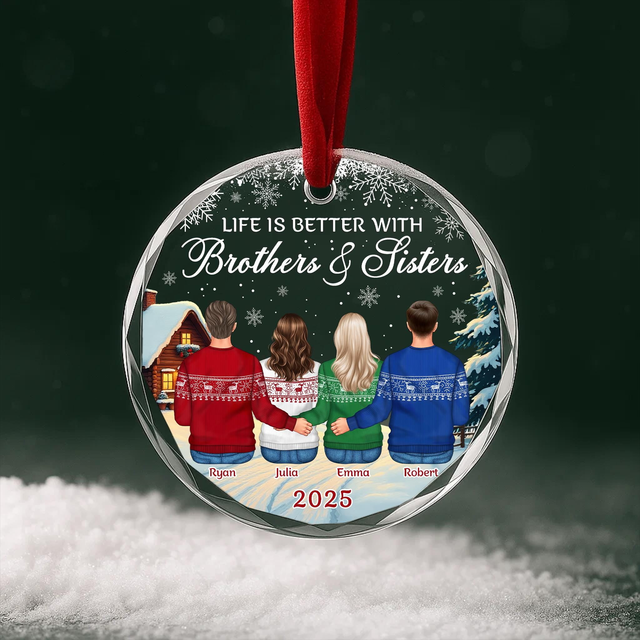 Personalized Brothers & Sisters Ornament Life Is Better with Brother ...