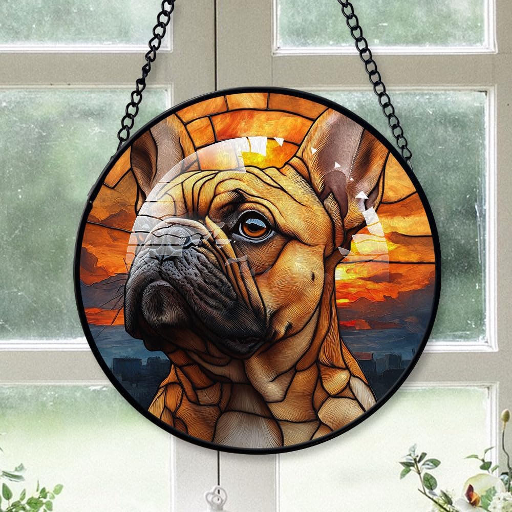 Personalized Bulldog Suncatcher Stained Glass, Bulldog Originally ...