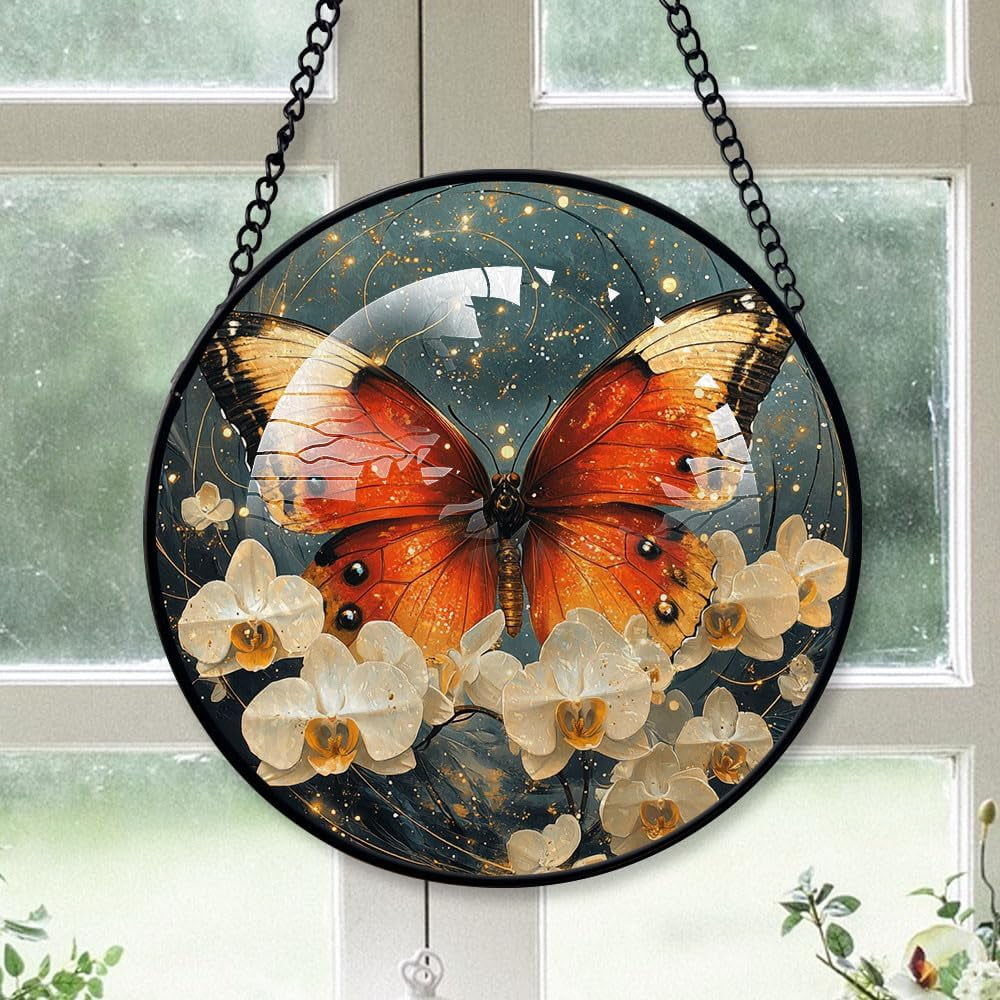 Personalized Butterfly Suncatcher Stained Glass, Butterfly Gifts for ...