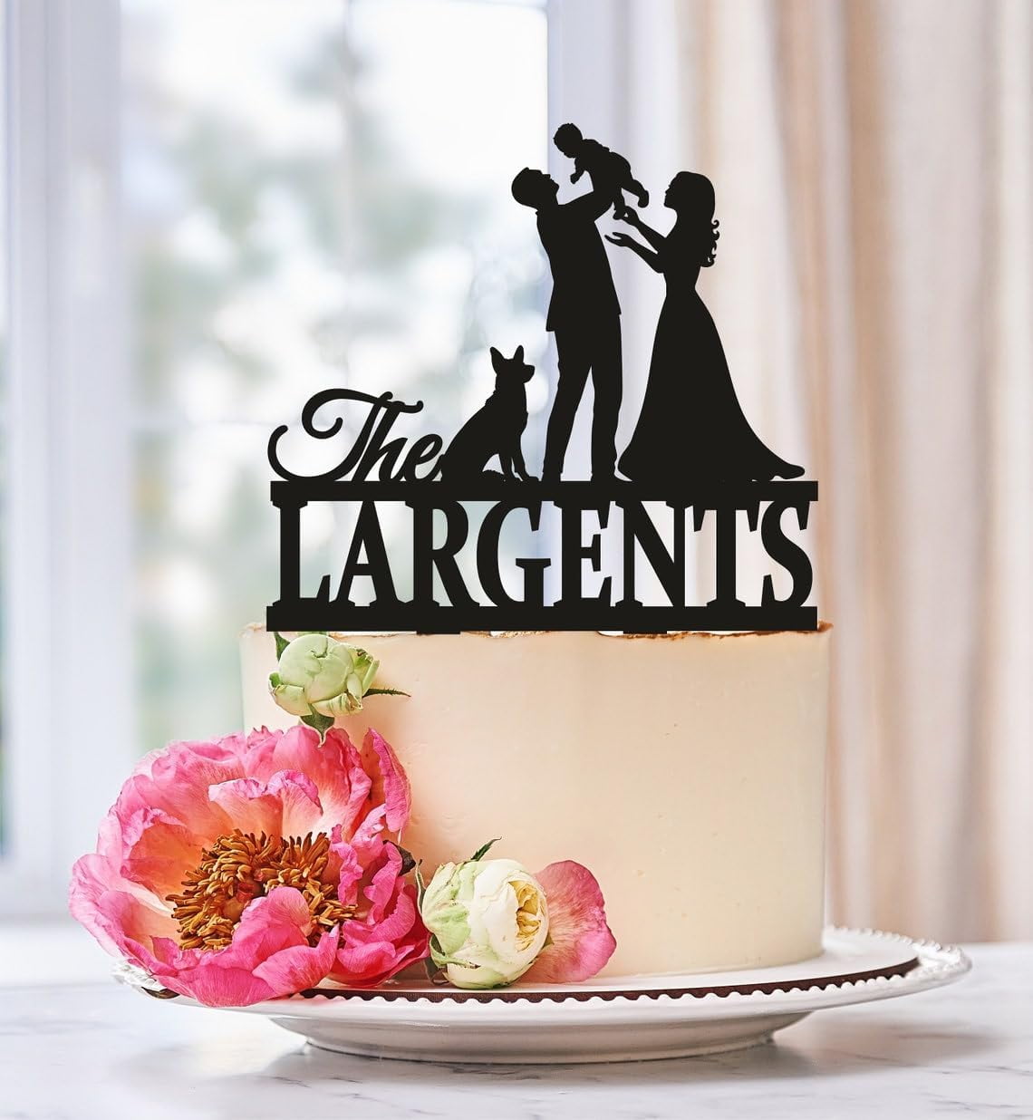 Personalized Cake Toppers，Couple Cake Topper with kids, Family Wedding ...