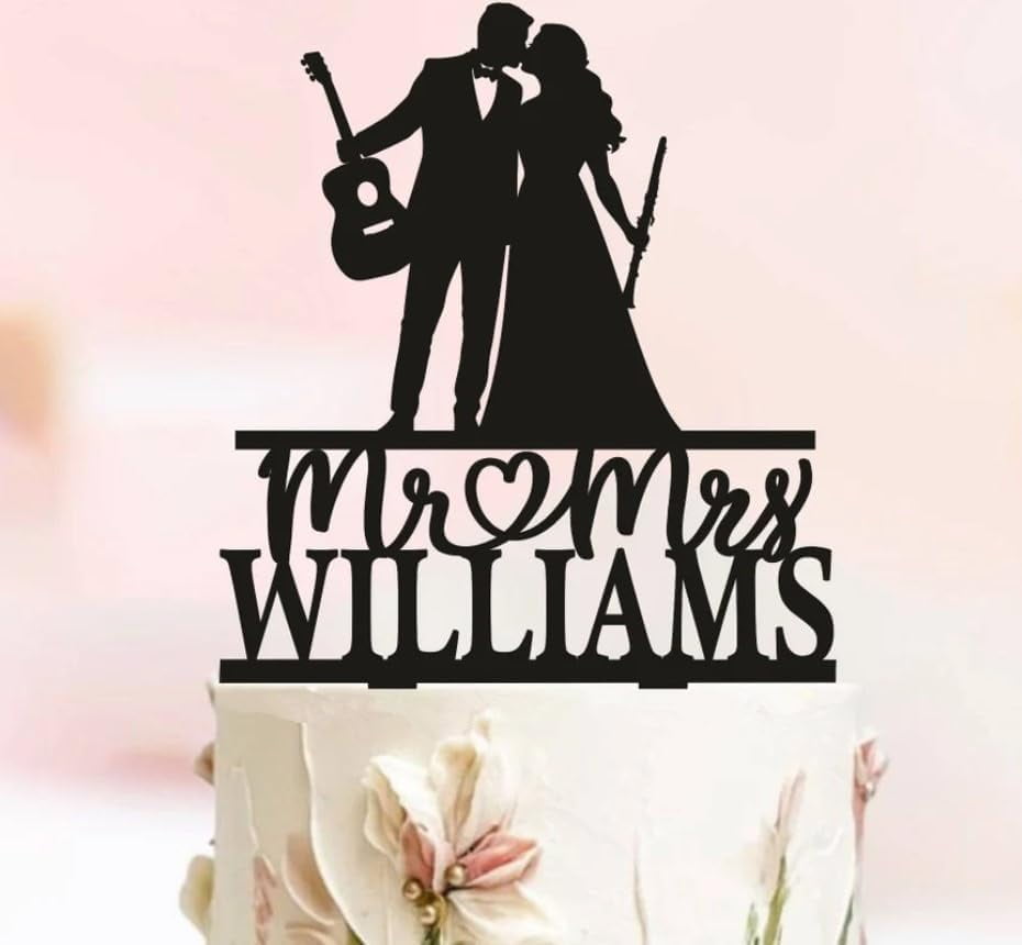 Personalized Cake Toppers，Guitar player cake topper, Musician wedding ...