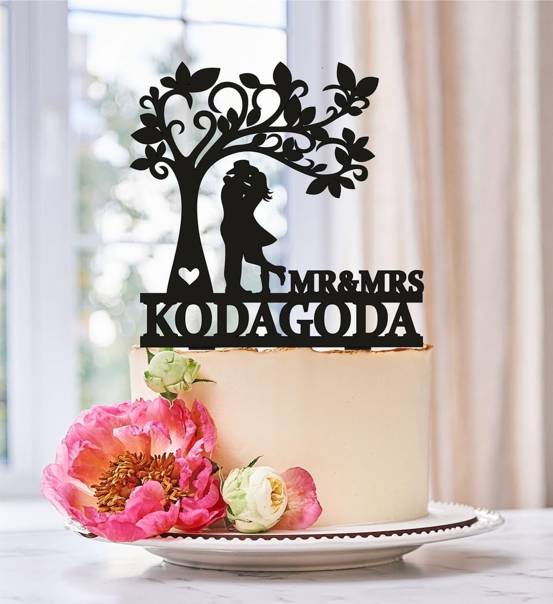 Personalized Cake Toppers，Wedding Cake Topper with Tree, Names Couple ...