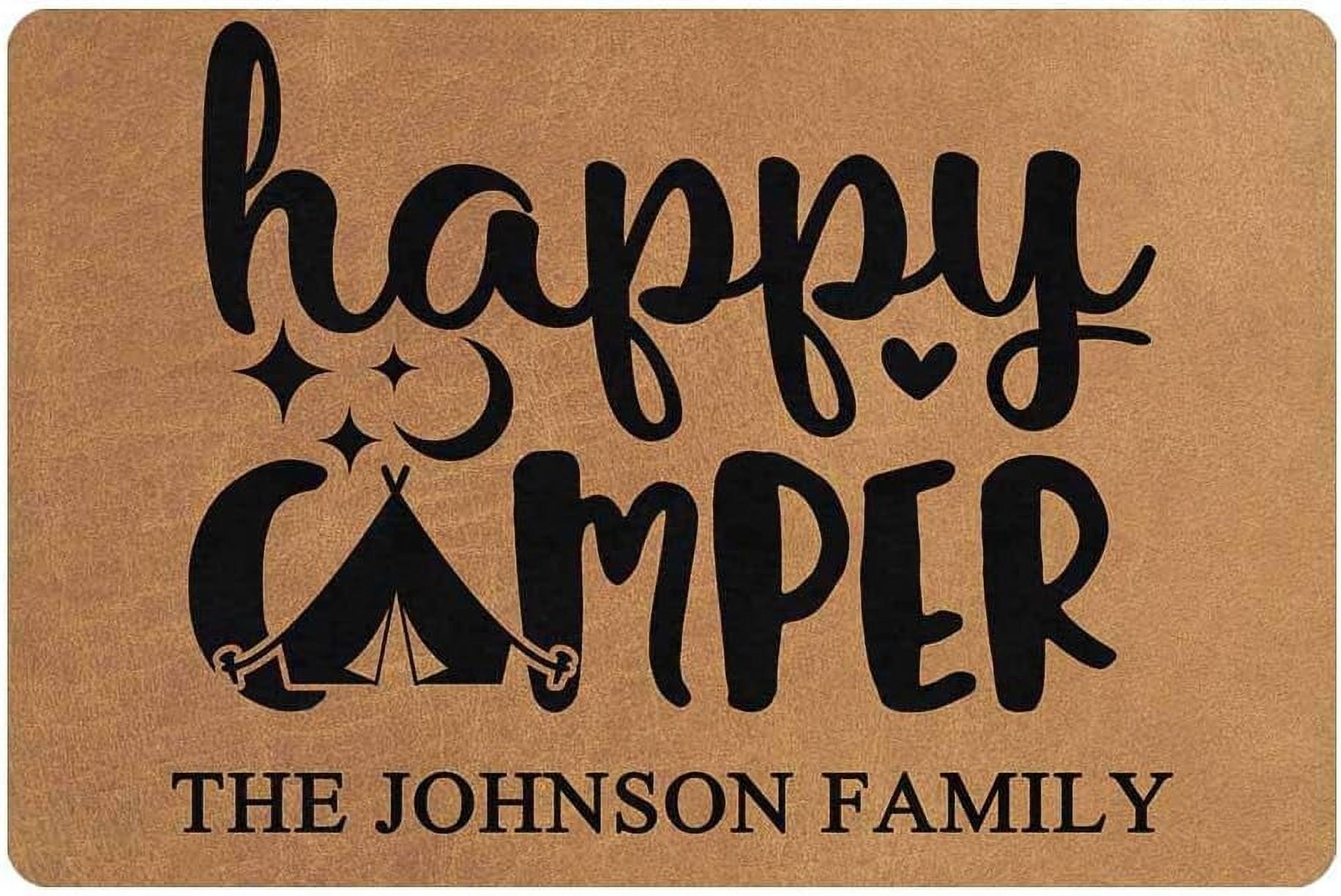Personalized Camper Doormat 24" X 16" Indoor Outdoor with Happy Camper ...