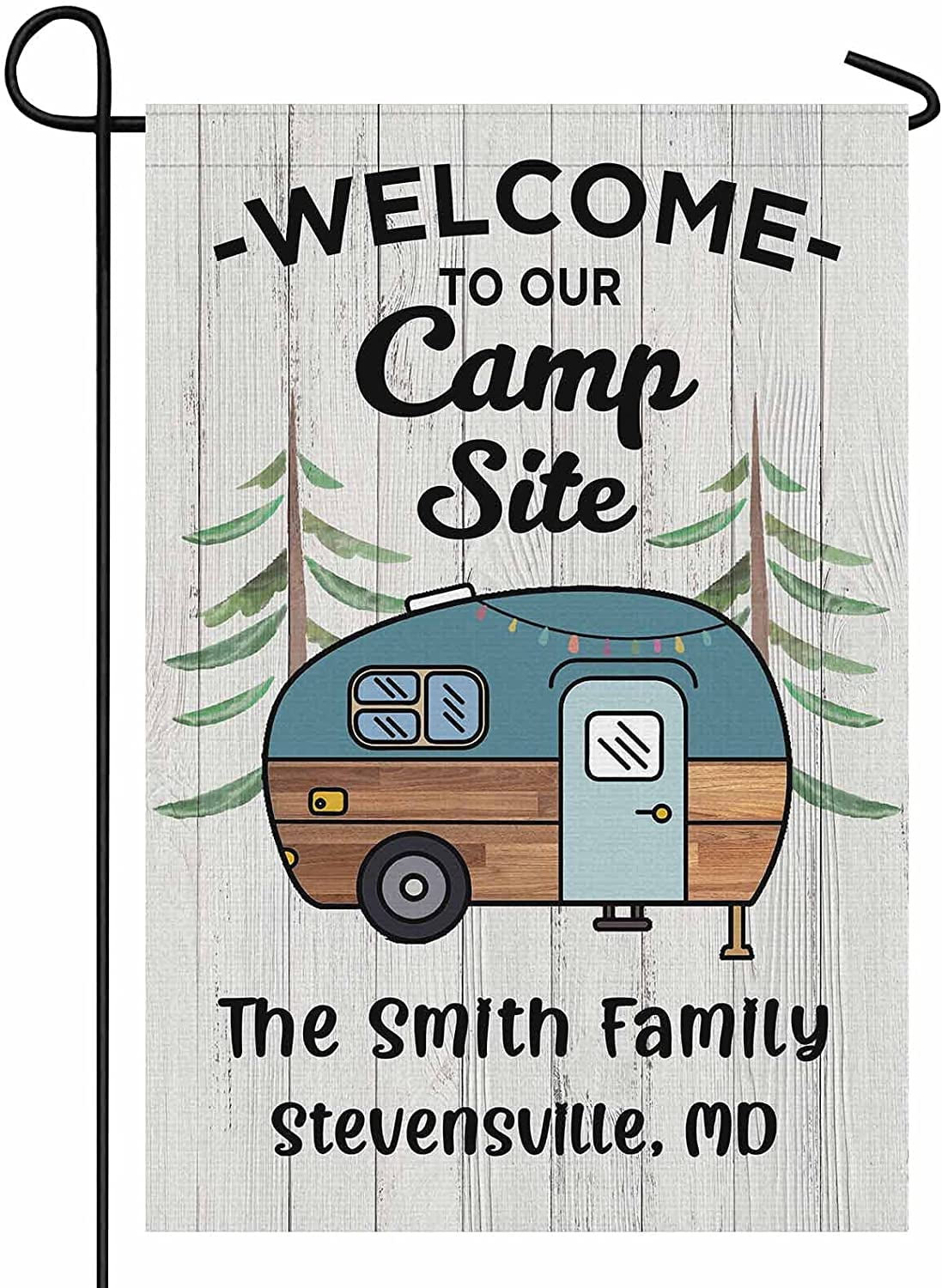 Personalized Camping Garden Flag Welcome to Our Campsite Rv Flag for ...