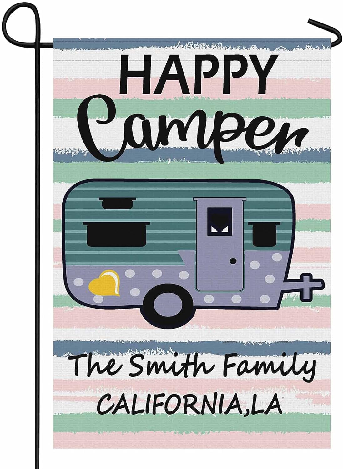 Personalized Camping RV Garden Flags, Custom Happy Camper Flag for ...