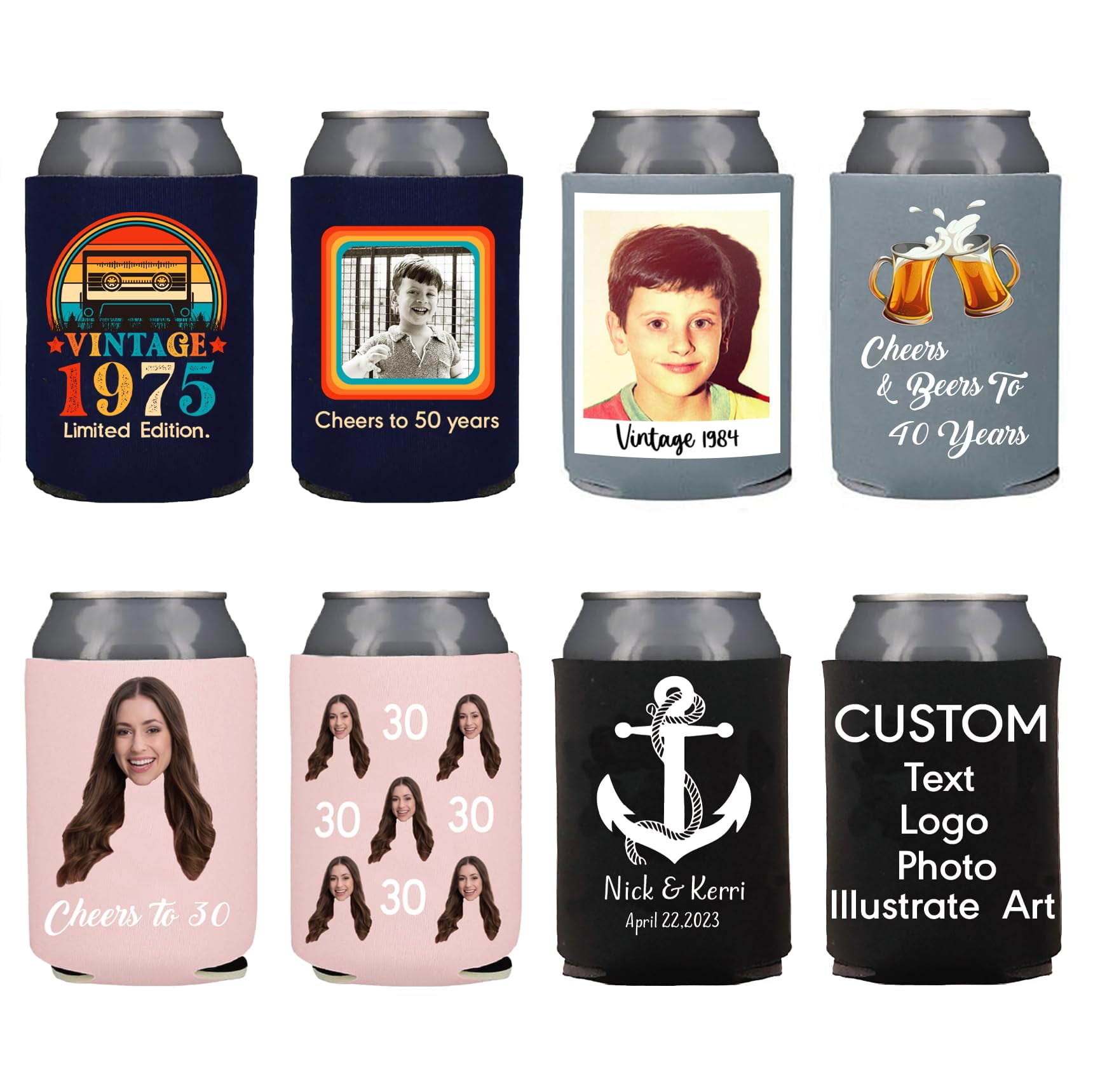 Personalized Can Coolers Set of 50 with Your Text Logo or Image Wedding ...