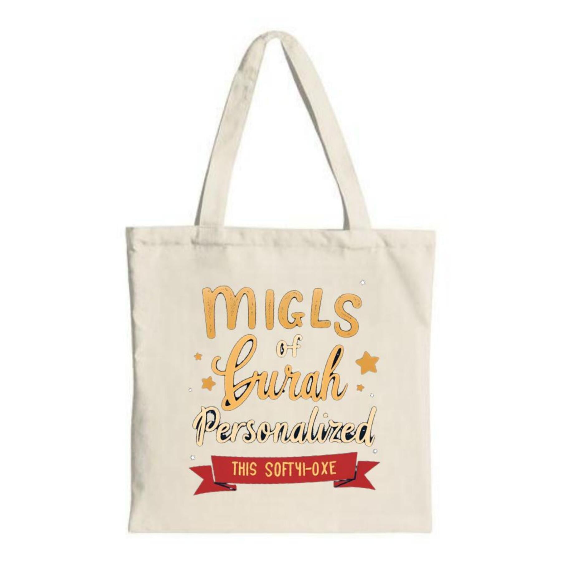Personalized Canvas Tote Bag - Playful Cursive Design " MIGLS of Gurah ...