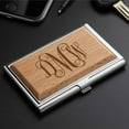 Personalized Card Case - Wood Business Script Monogram - Walmart.com