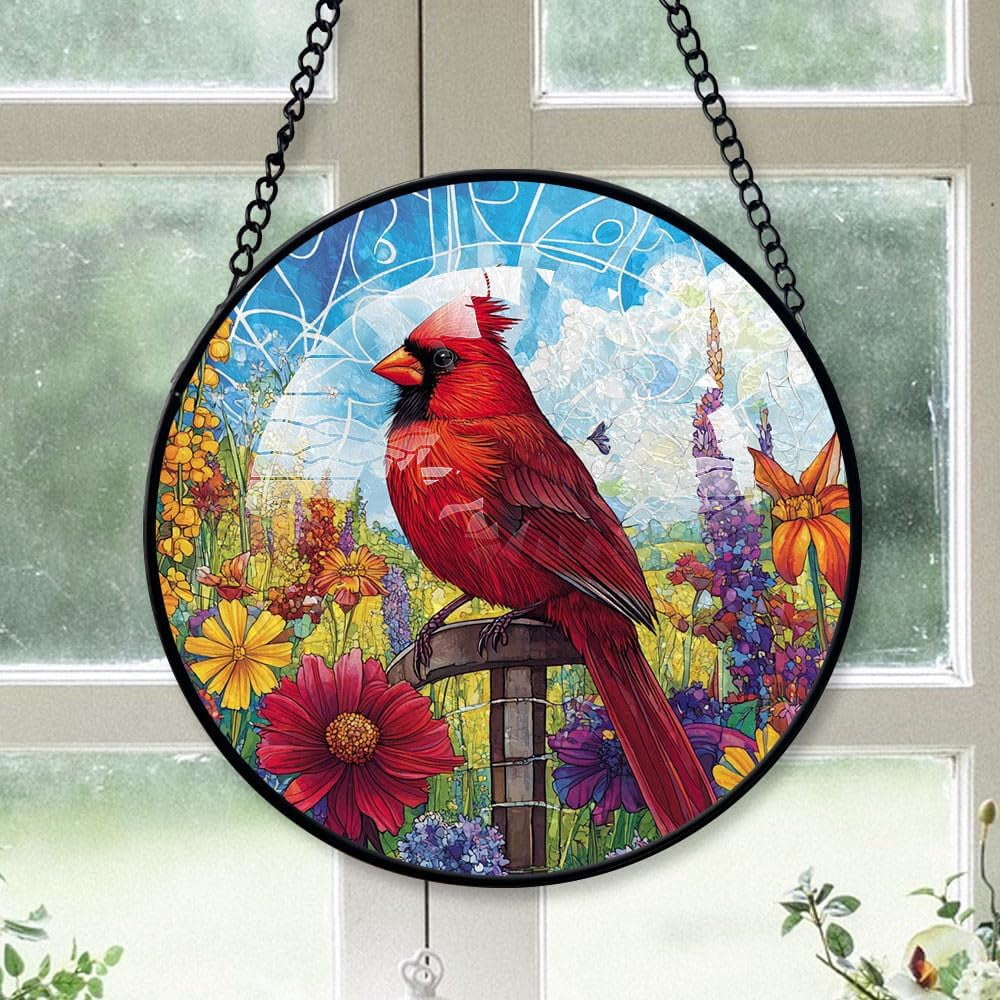 Personalized Cardinal Suncatcher Stained Glass, Cardinal Originally ...