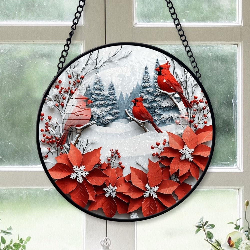 Personalized Cardinal Suncatcher Stained Glass Suncatchers, Cardinal ...