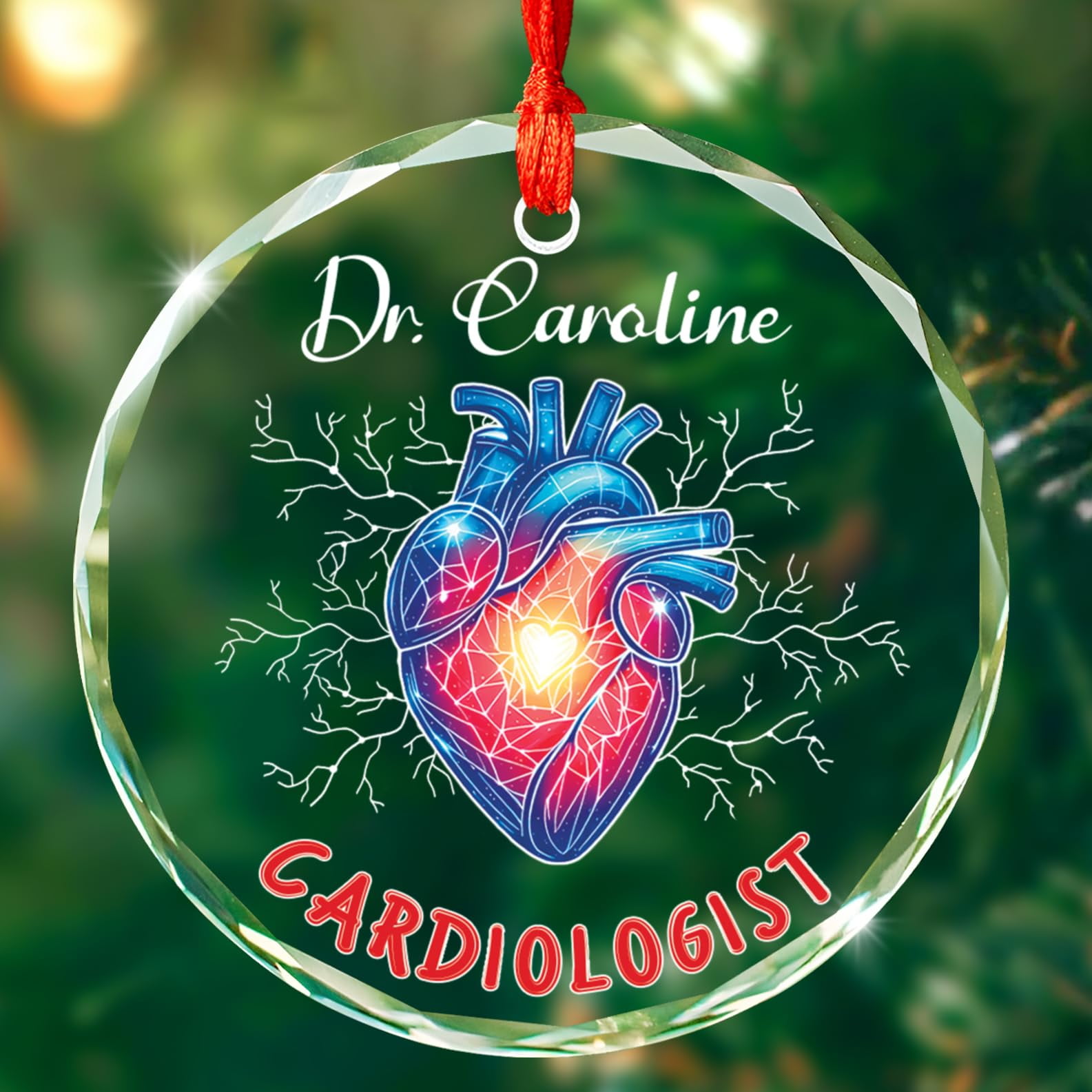 Personalized Cardiologist Glass Ornament, New Cardiologist Christmas ...
