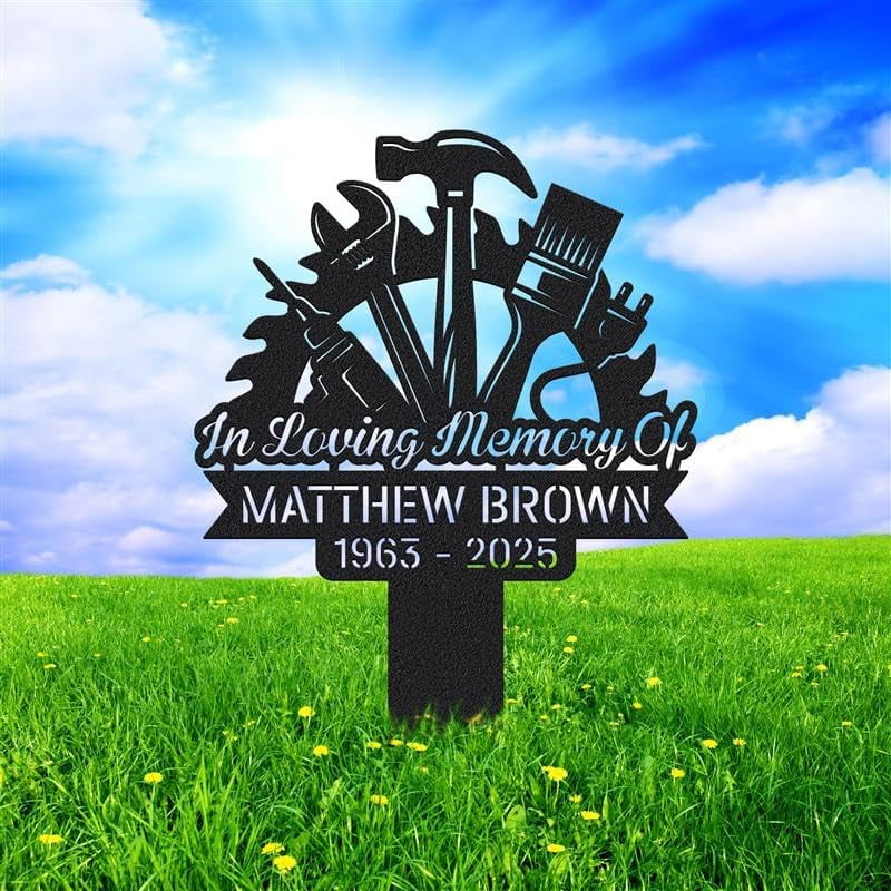 Personalized Carpenter Memorial Garden Stake – Custom Metal Grave ...