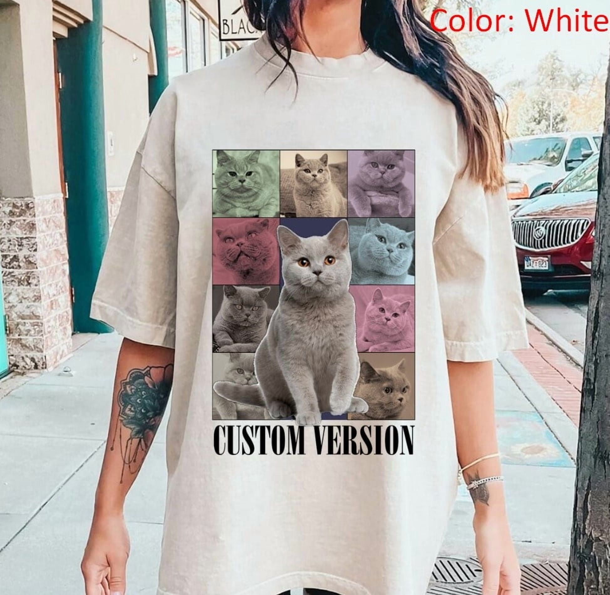 Personalized Cat Bootleg Shirt,Custom Pet Portrait Shirt, Dog Photo ...