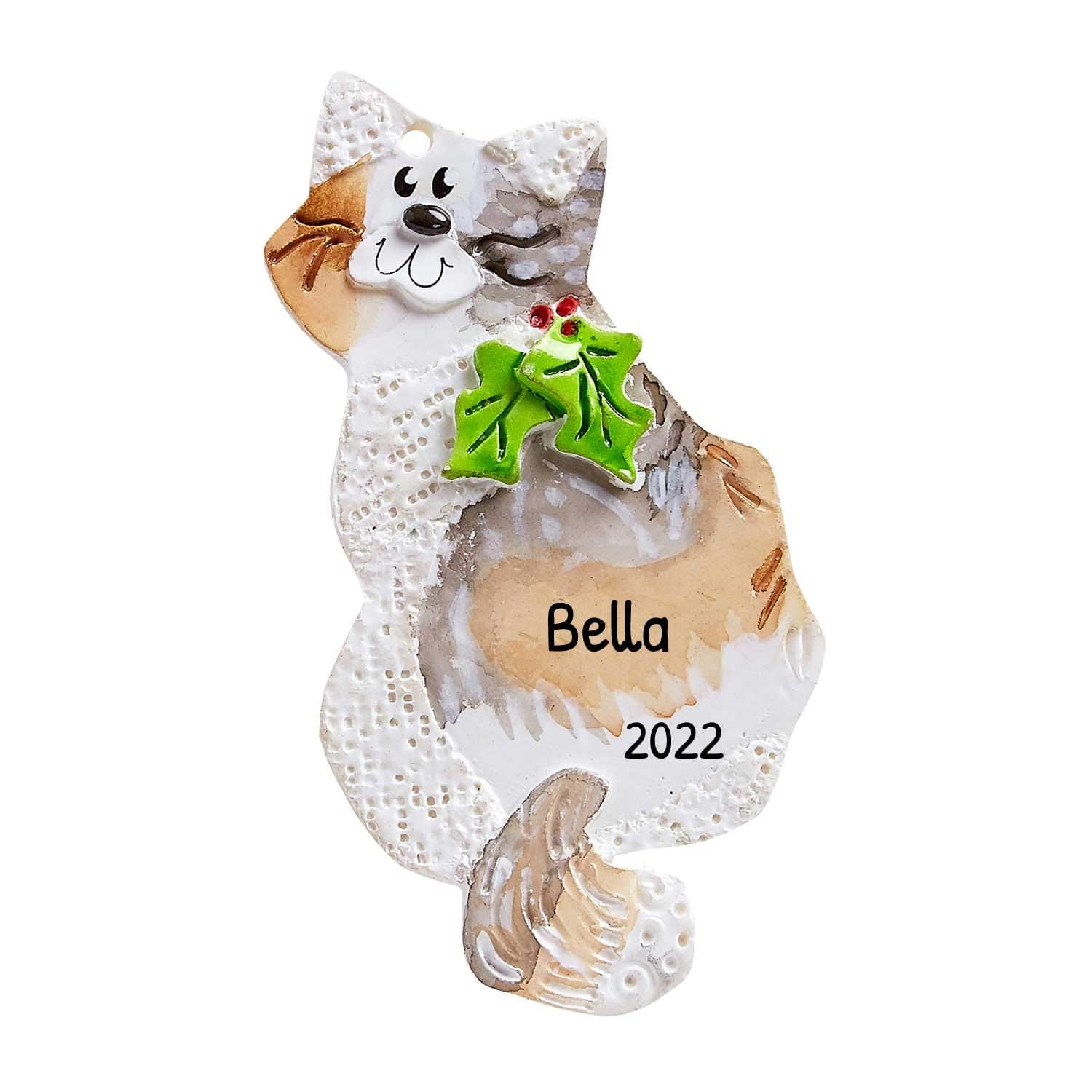 Personalized Cat Ornaments 2024 - Water Color Cat Ornaments Cute Custom ...