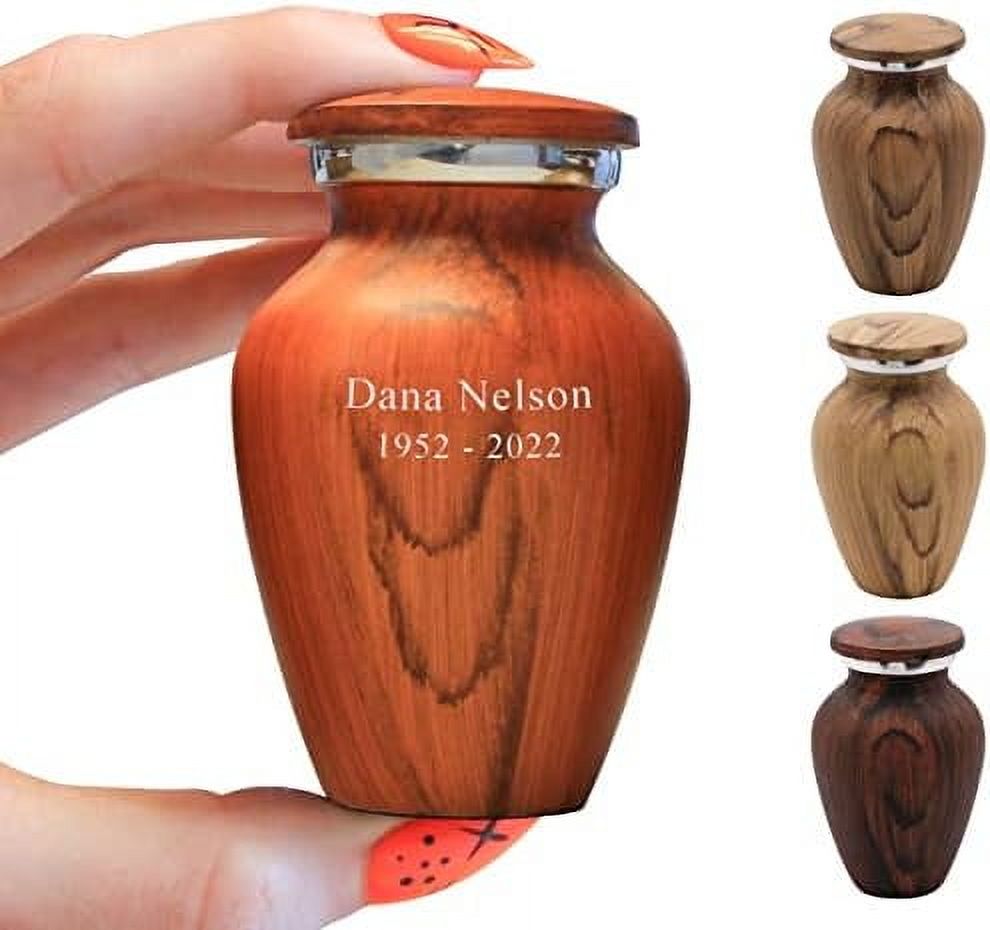 Personalized Cedar Wood Finish Keepsake Cremation Urn for Ashes ...