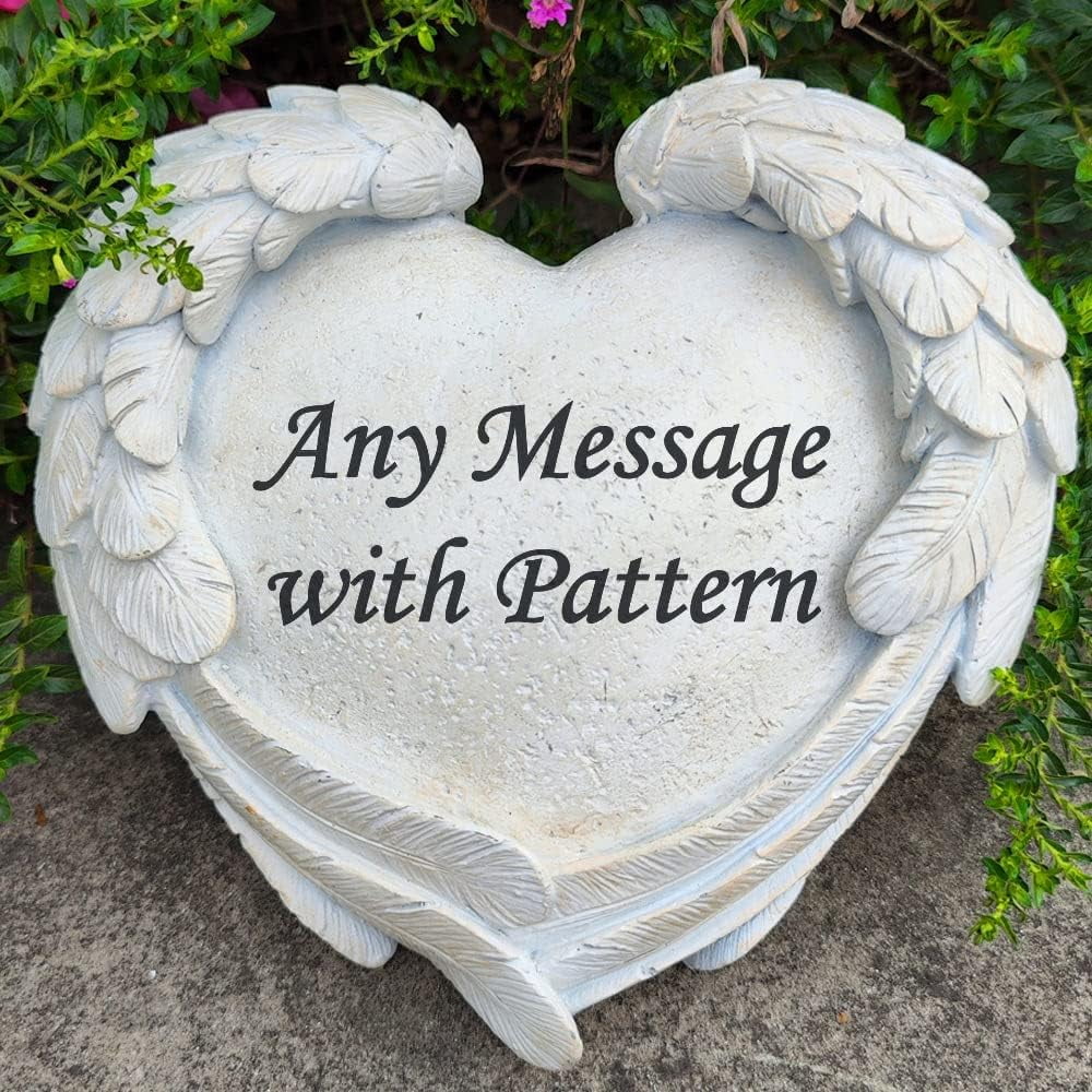 Personalized Cemetery Stones Grave Markers with Angel Wings for Someone ...