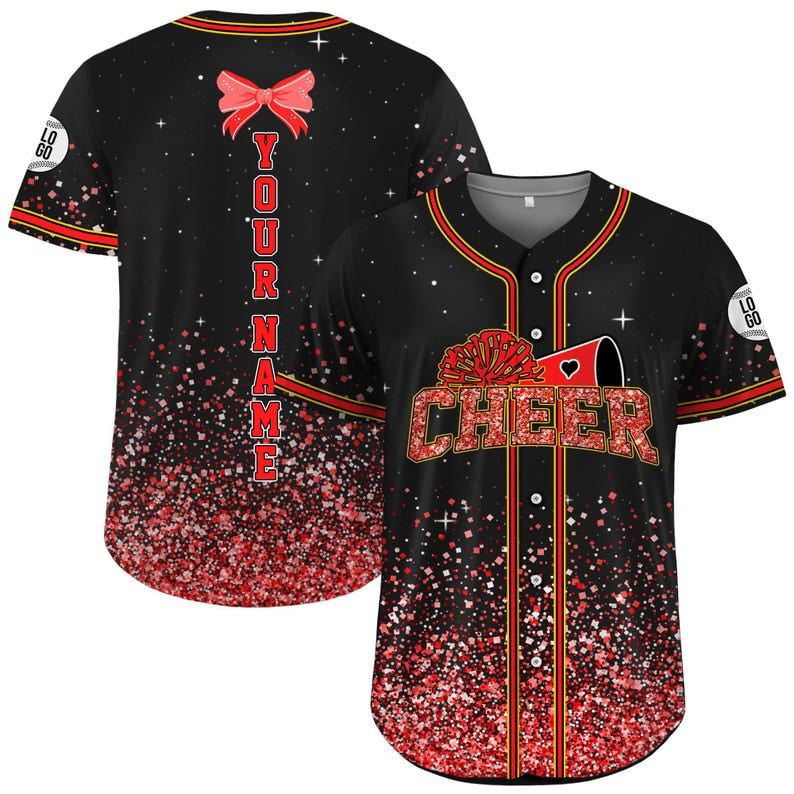 Personalized Cheer Mom Baseball Jersey, Custom Name Cheerleading Shirt ...