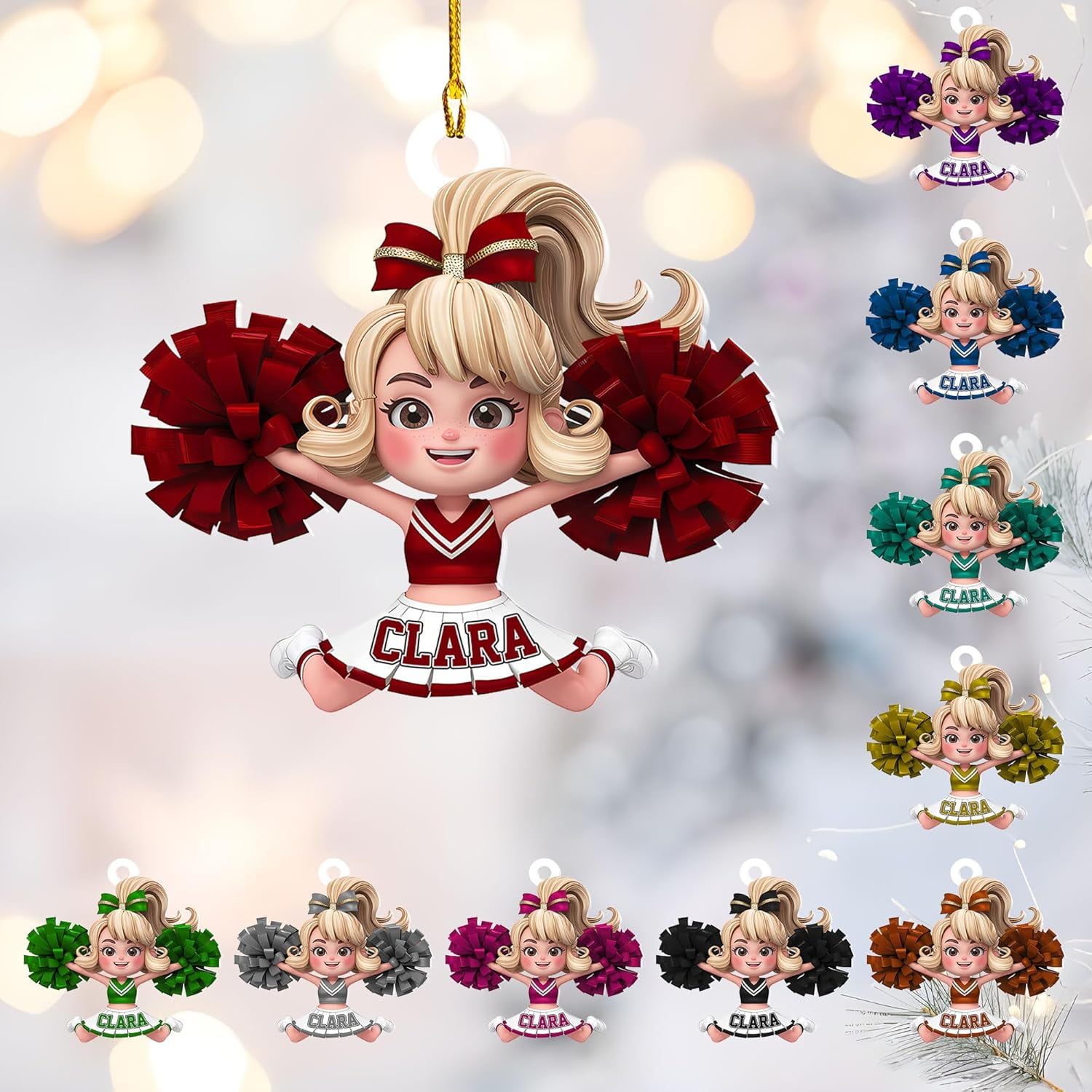 Personalized Cheerleader Ornament, Cheer Ornament, Cheerleader ...
