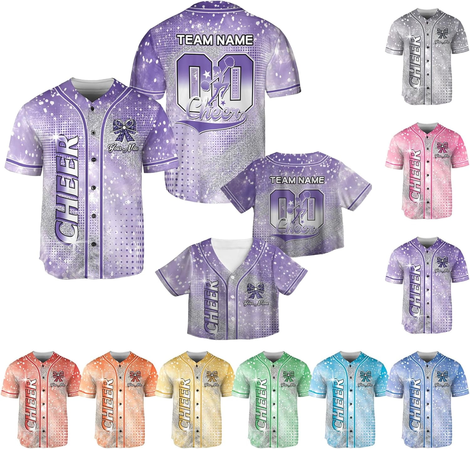 Personalized Cheerleading Team Baseball Jersey, Cheer Coach Jersey ...