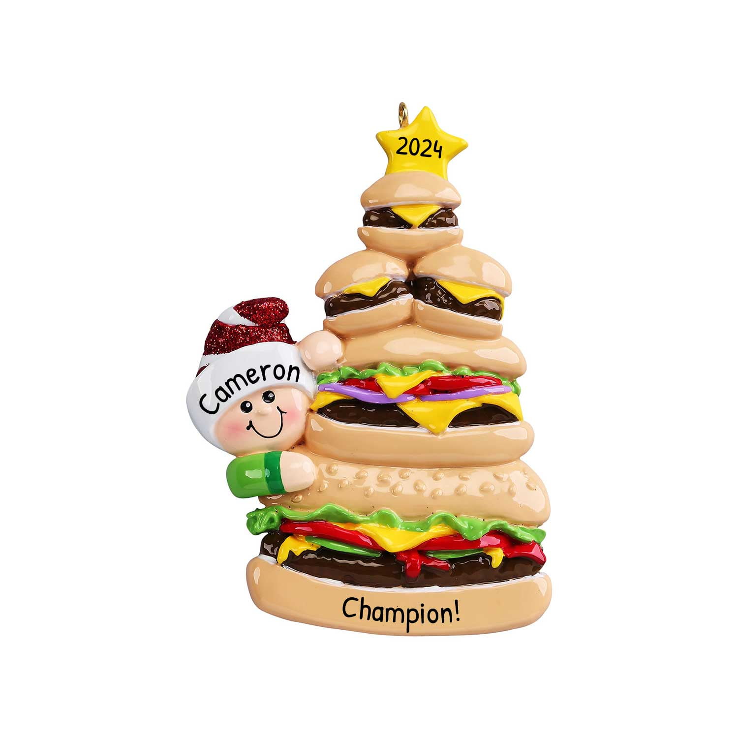 Personalized Cheeseburger Ornament - Hamburger Ornament, Burger ...