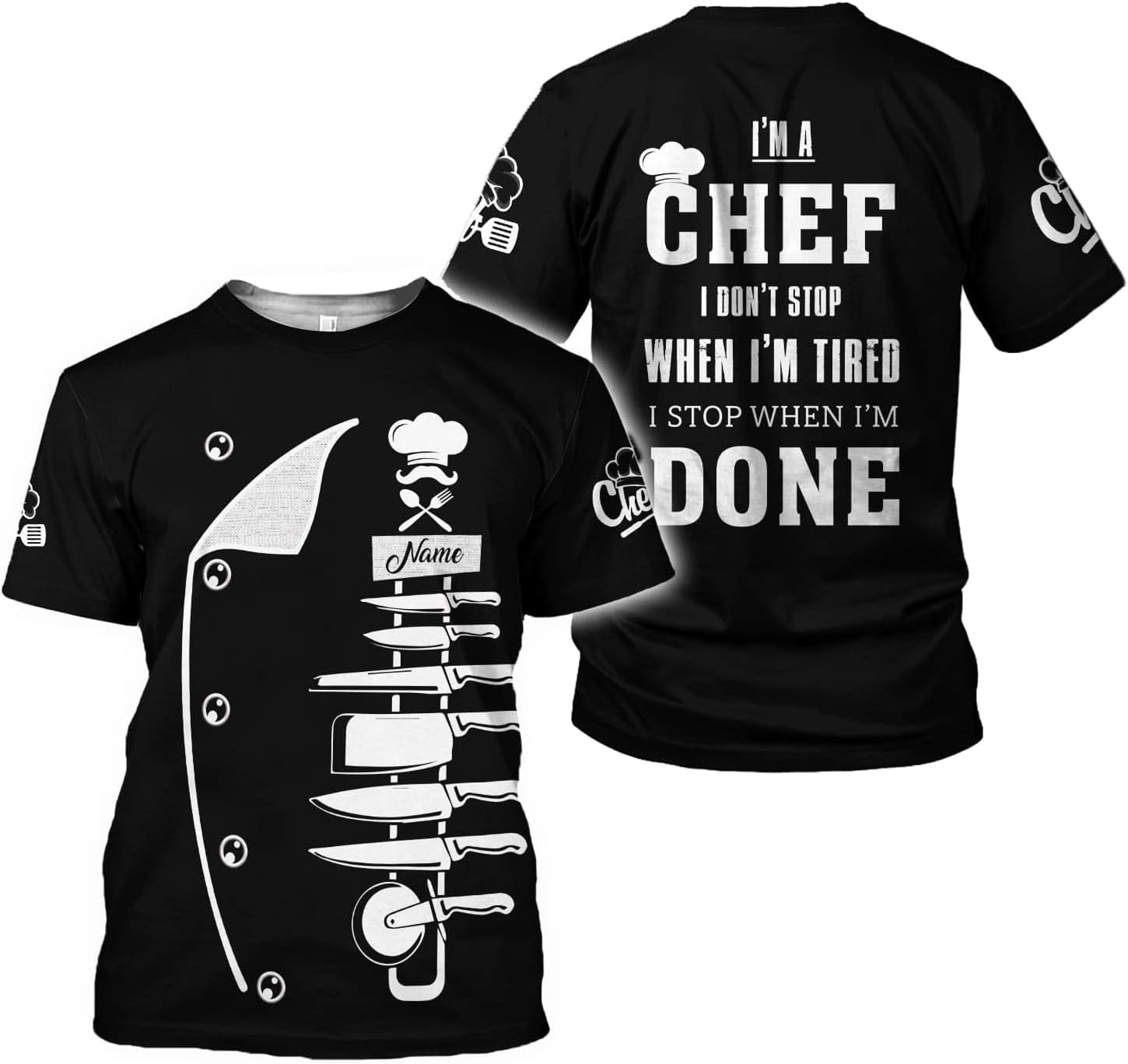 Personalized Chef Shirt Master Chef 3D Shirts Chef Gifts Custom Name ...