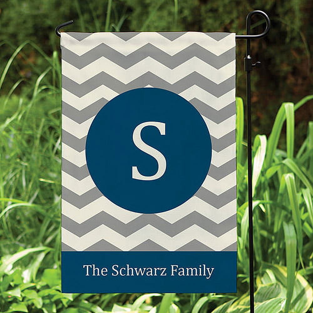 Personalized Chevron Family Name Garden Flag, Blue - Walmart.com