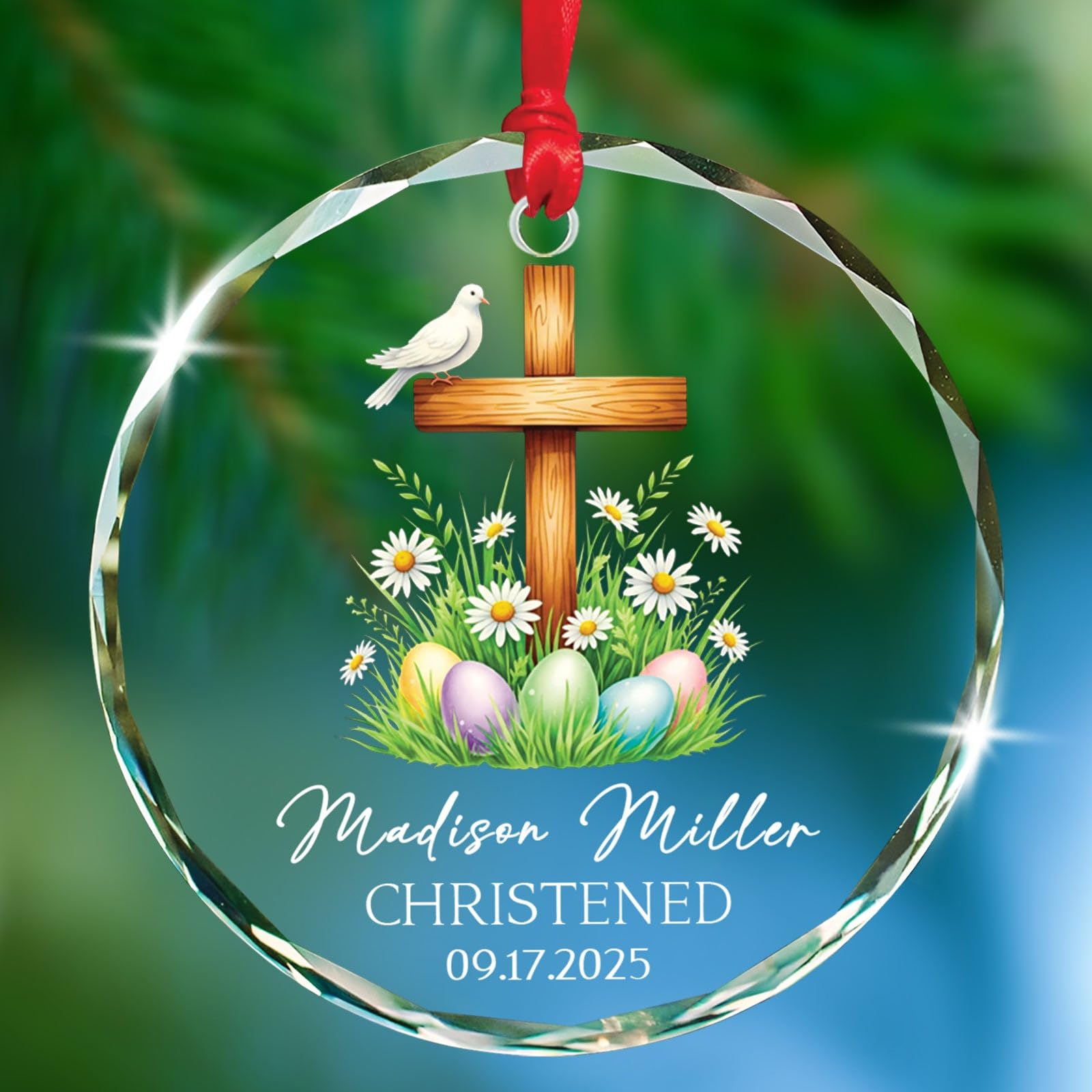 Personalized Christened Glass Ornament Gifts for Godfather Godmother ...