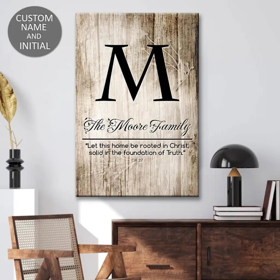 Personalized Christian Family Name Wall Art Canvas | Let This Home Be ...