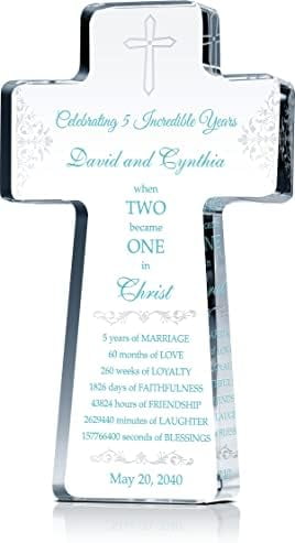 Personalized Christian Gift for 5 Year Wedding Anniversary, Crystal ...