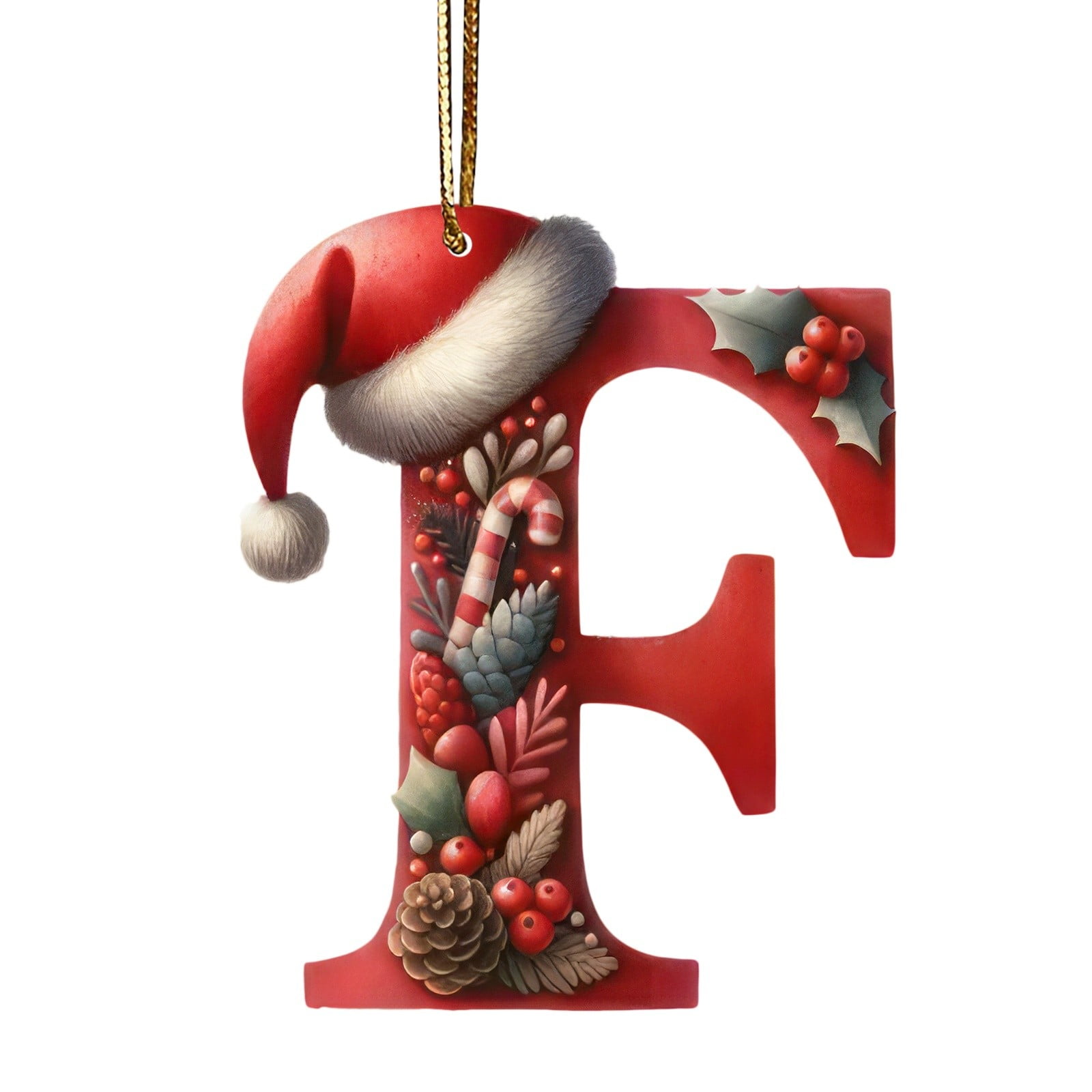 Personalized Christmas Alphabet Ornament Festive Letter A with Santa ...